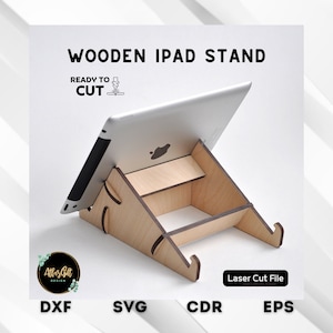 Wooden Tablet Holder iPad Stand Laser Cut Digital Vector File Glowforge ...