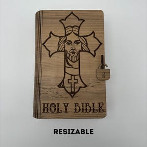 Holy Bible Book Box Laser Cut Wooden Case Glowforge Digital Vector File ...