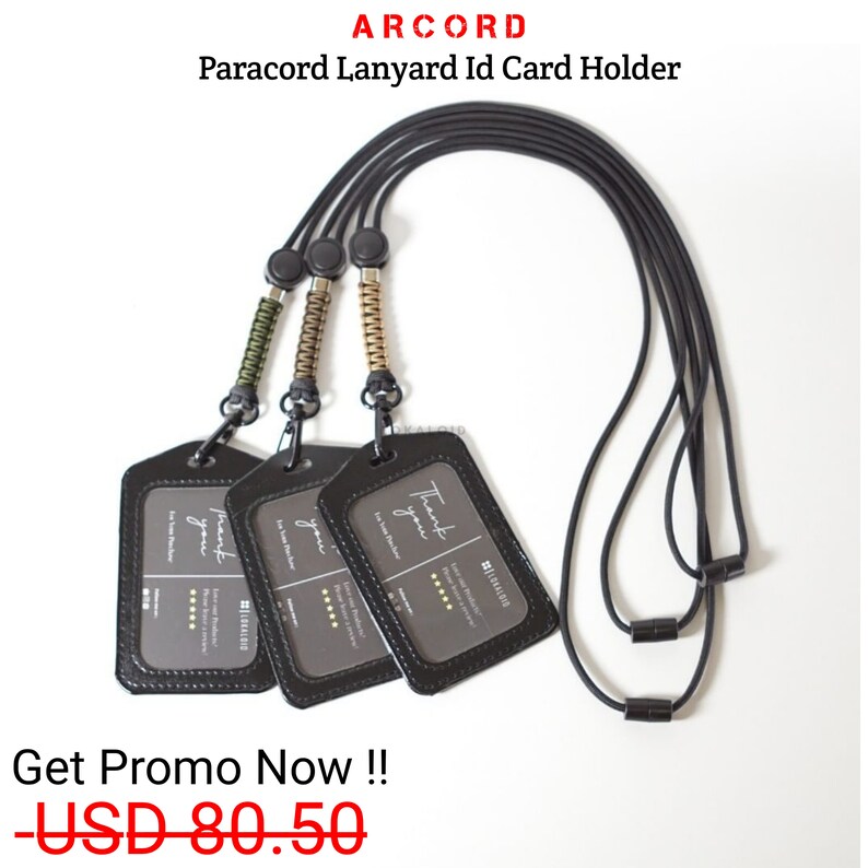 Paracord Badge Lanyard ID Card Holder Baidge Premium Special Edition ...
