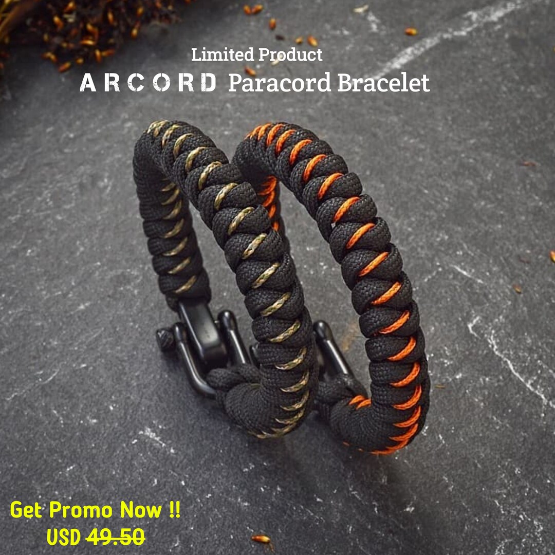 Paracord Bracelet Snake Knot Tactical Military Style Original Premium ...