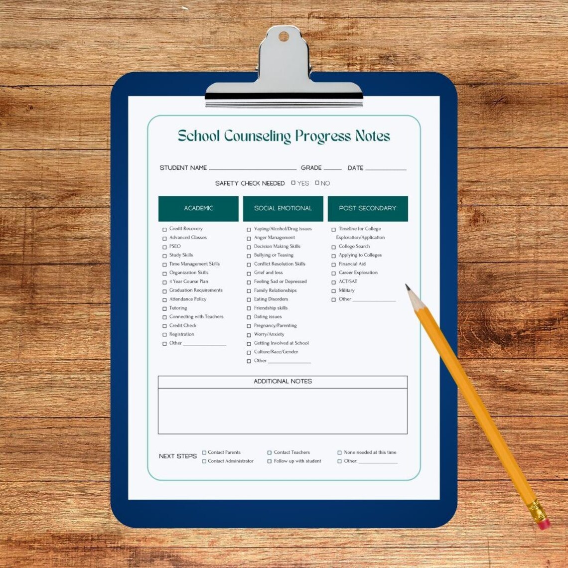 Counseling Progress Notes - School Counseling, Documentation, Digital ...