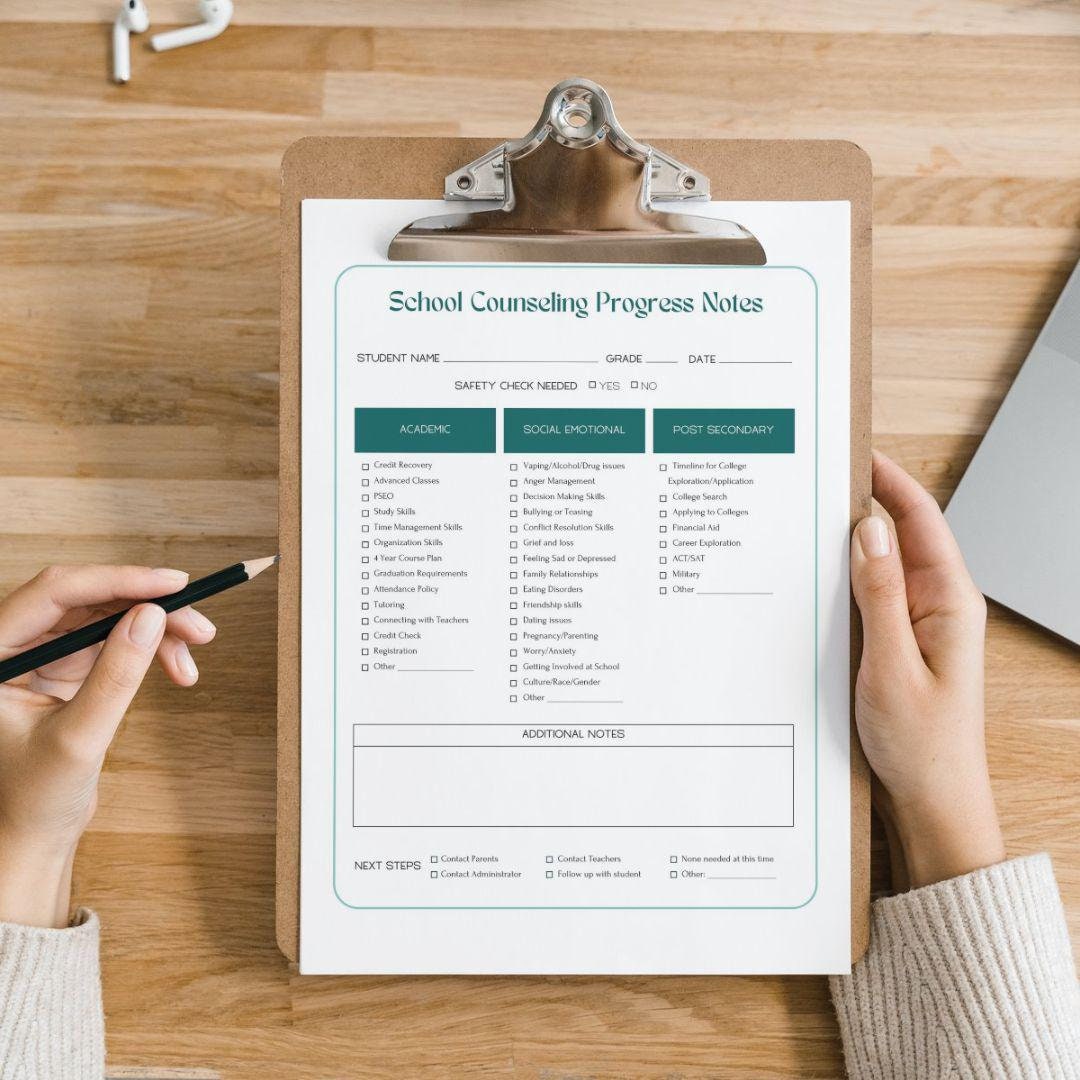 Counseling Progress Notes - School Counseling, Documentation, Digital ...