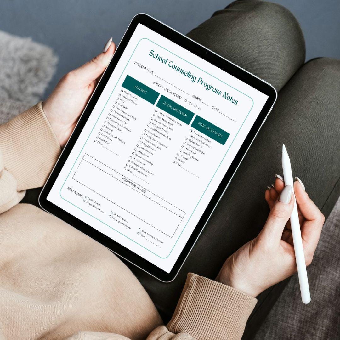 Counseling Progress Notes - School Counseling, Documentation, Digital ...