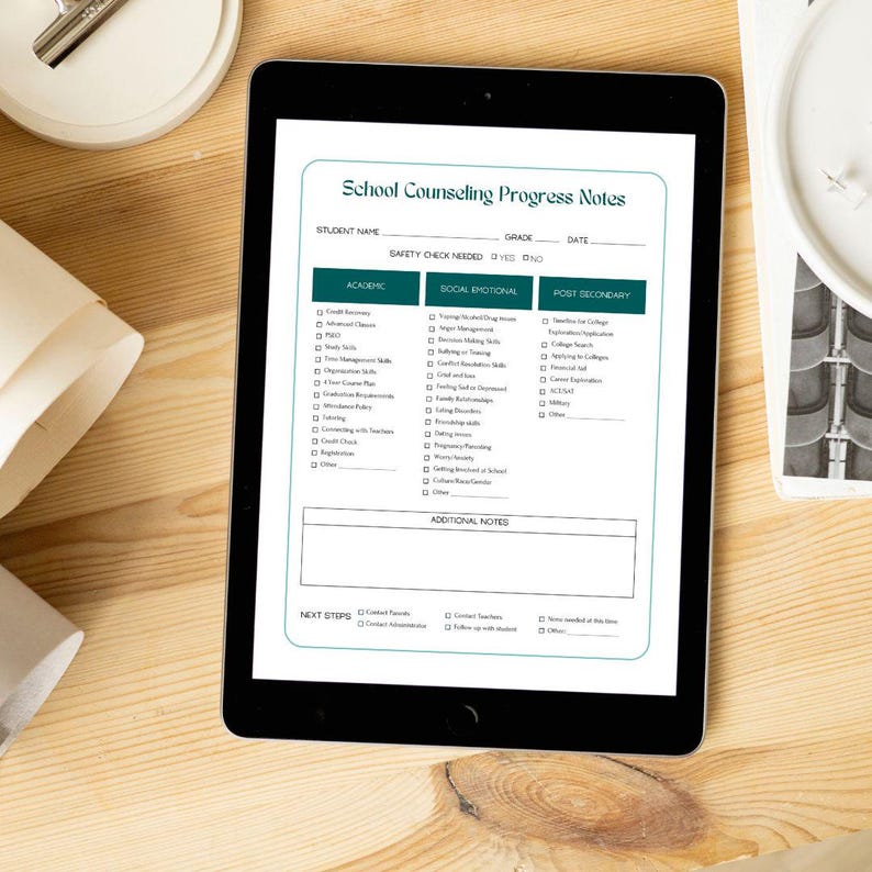 Counseling Progress Notes - School Counseling, Documentation, Digital ...
