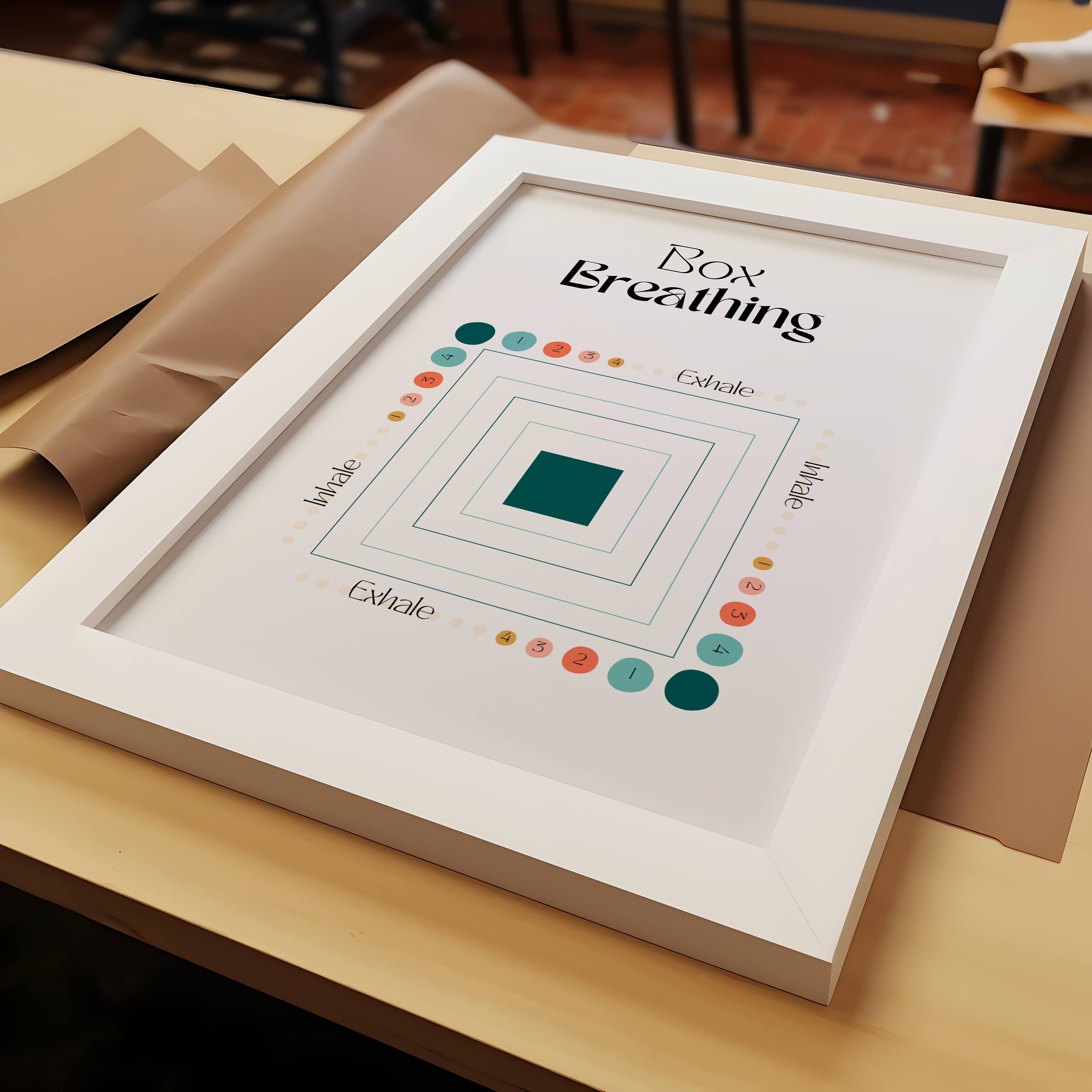 Box Breathing Print - Calm Down Corner, Square Breathing Poster, School ...