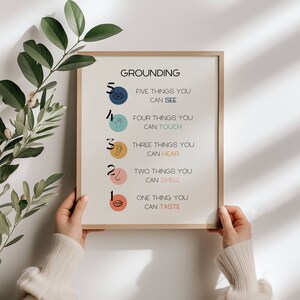 Grounding Technique Poster - 5 Senses Grounding Exercise, Coping Skills ...