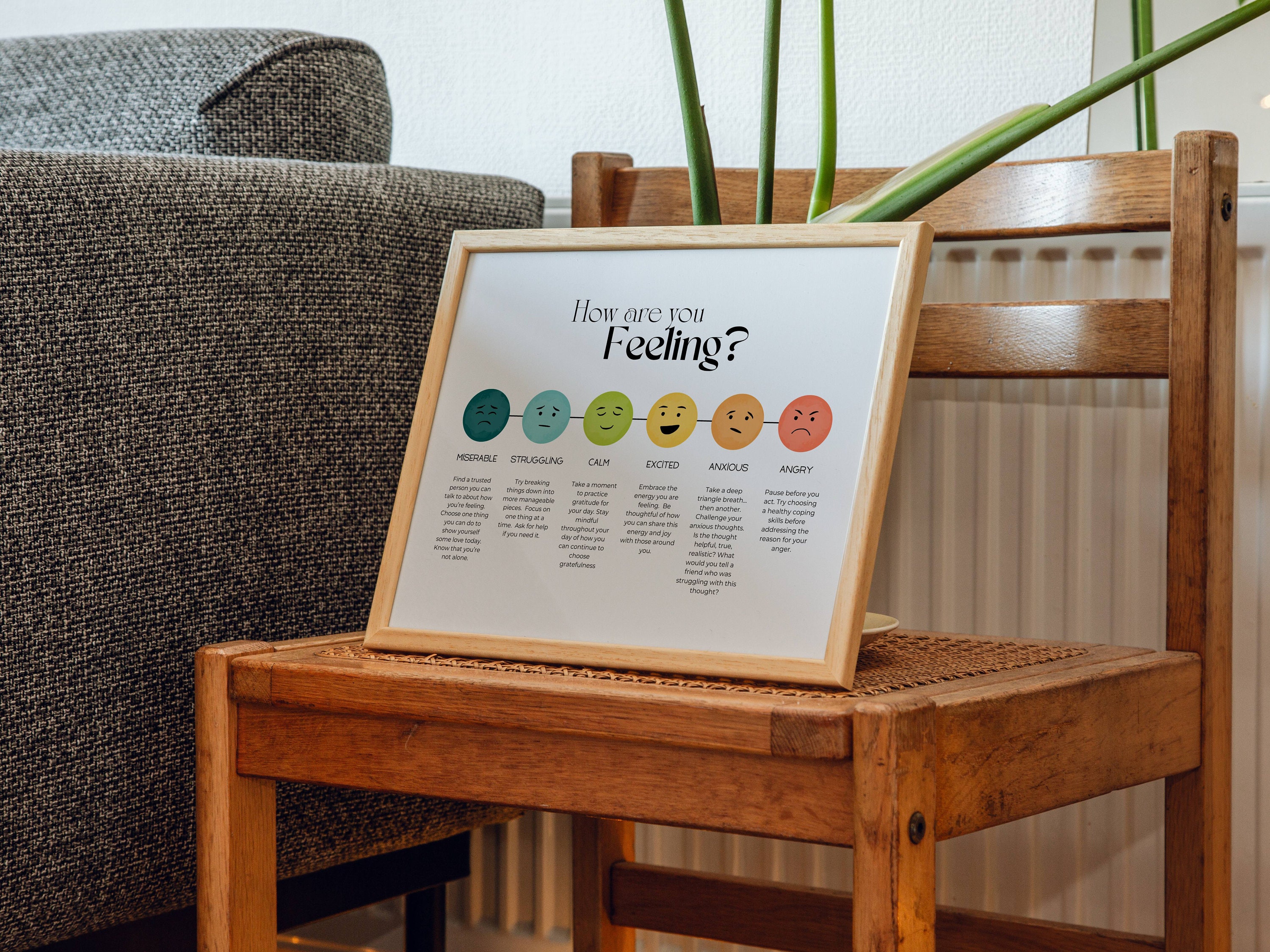 Mood Meter Print - Feelings Thermometer, Feelings Chart, Calm Down ...