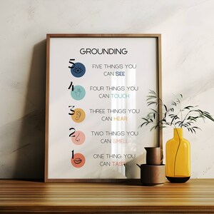 Grounding Technique Poster - 5 Senses Grounding Exercise, Coping Skills ...