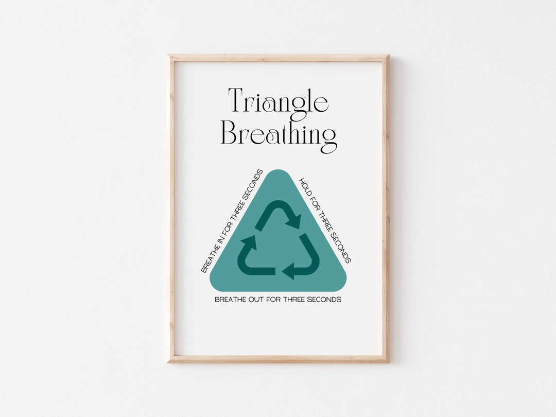 Triangle Breathing Print - Breathing Technique, School Counselor Decor ...