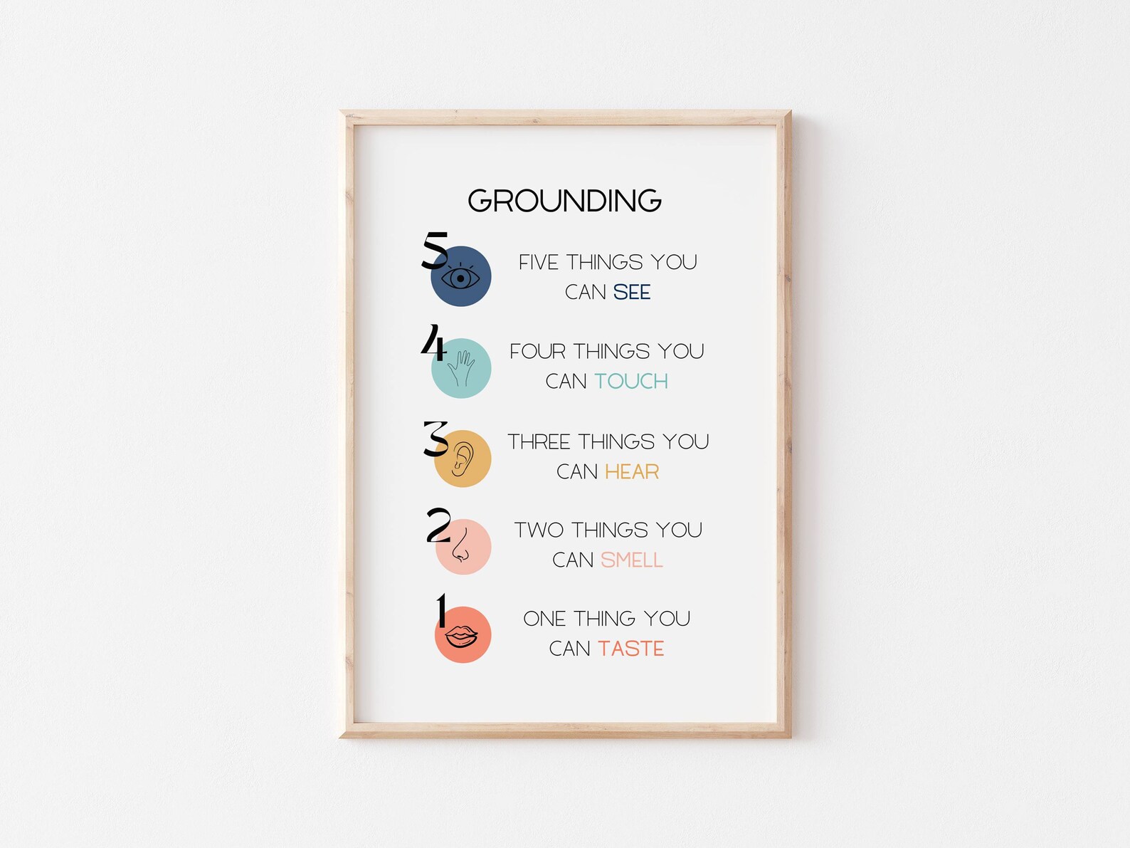 Grounding Technique Poster - 5 Senses Grounding Exercise, Coping Skills ...