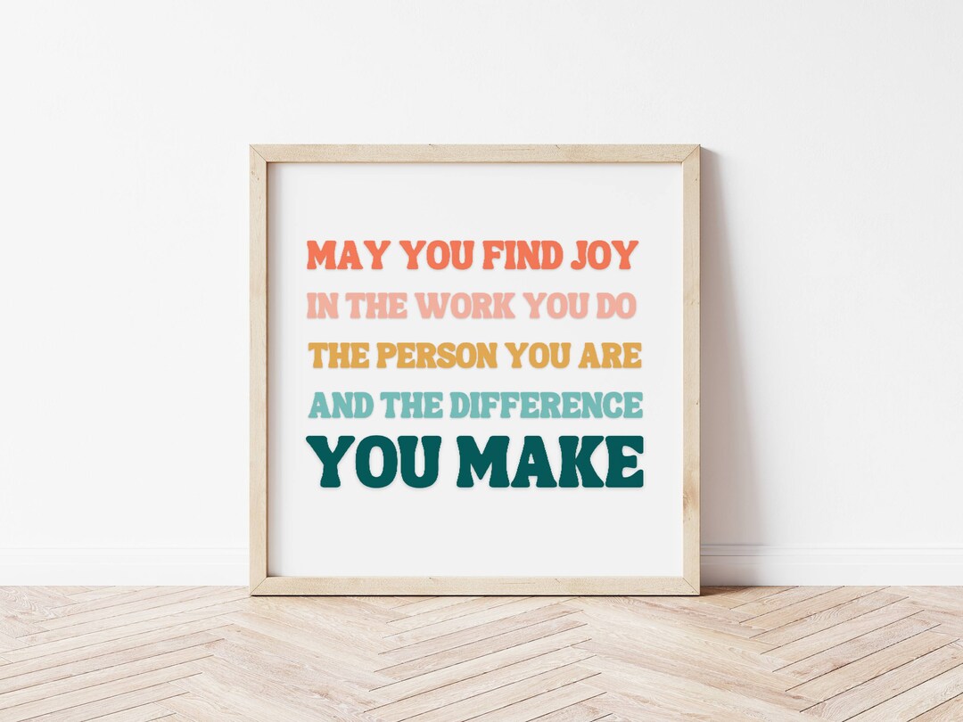 May You Find Joy Print - School Counselor Poster, Therapy Office Decor ...