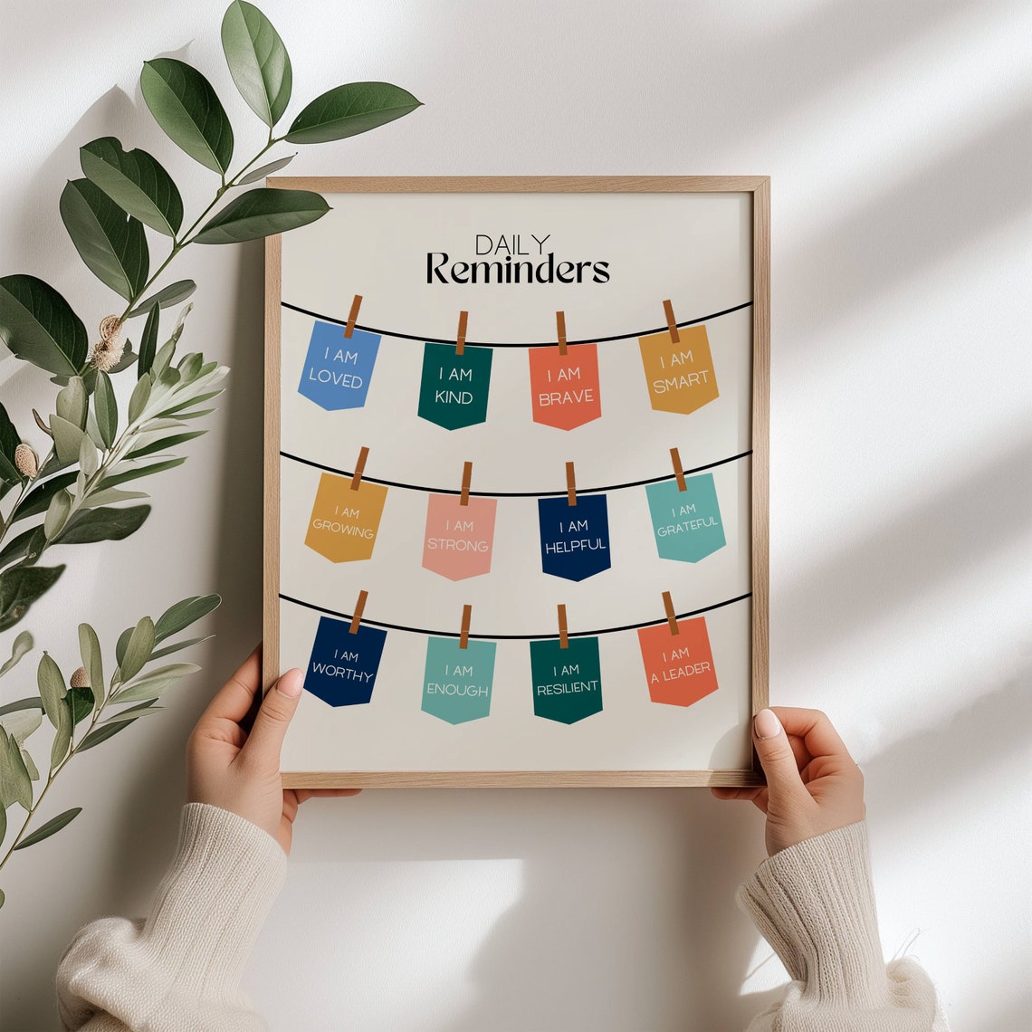 Daily Reminders Positive Affirmations for Kids, Growth Mindset, School ...