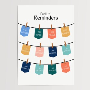 Daily Reminders - Positive Affirmations for Kids, Growth Mindset ...