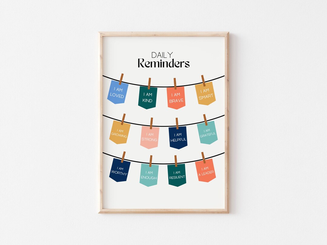 Daily Reminders - Positive Affirmations for Kids, Growth Mindset ...