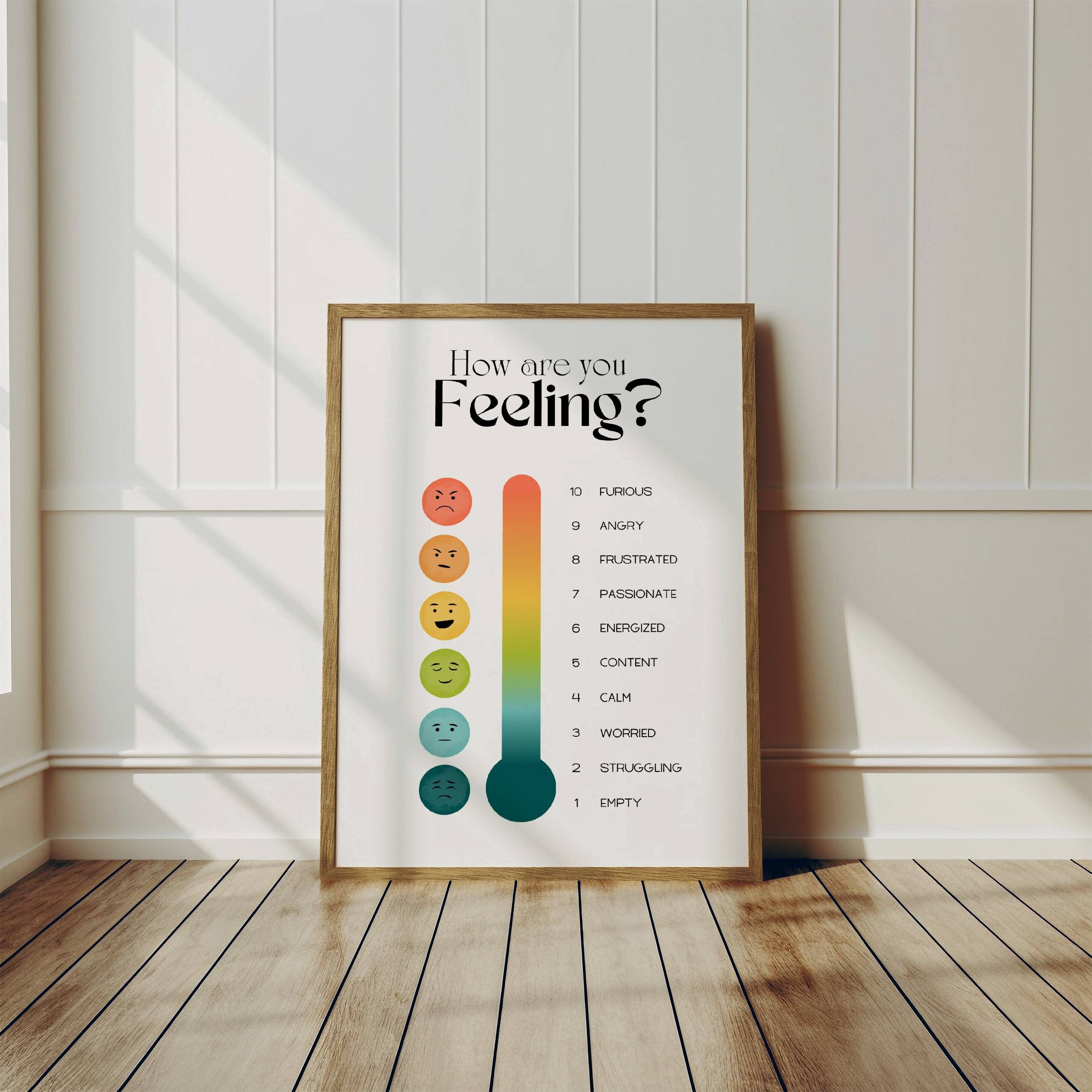 Feelings Thermometer Print - Emotional Self-regulation, Mood Meter ...