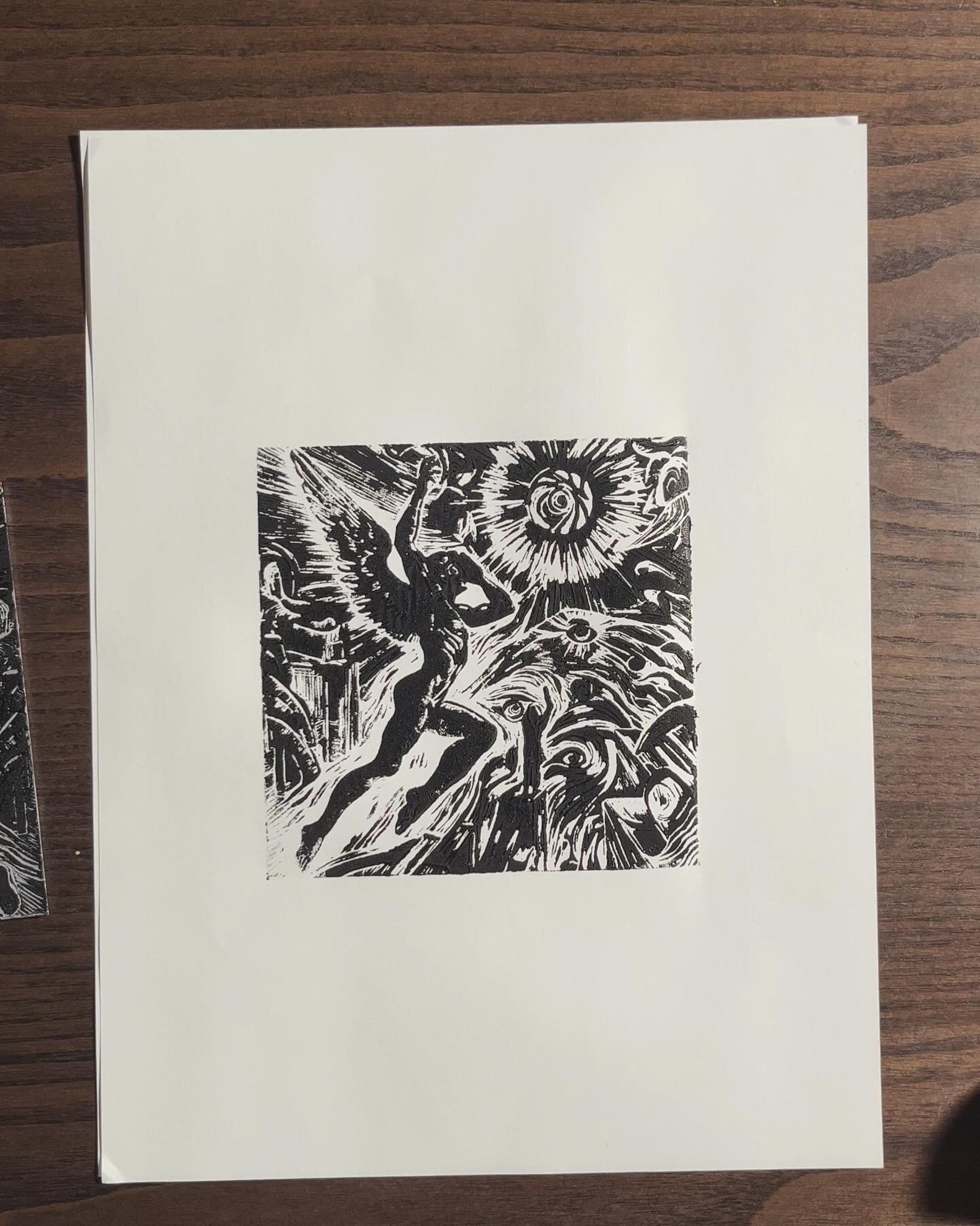 Original Linocut Print, “icarus” - Etsy