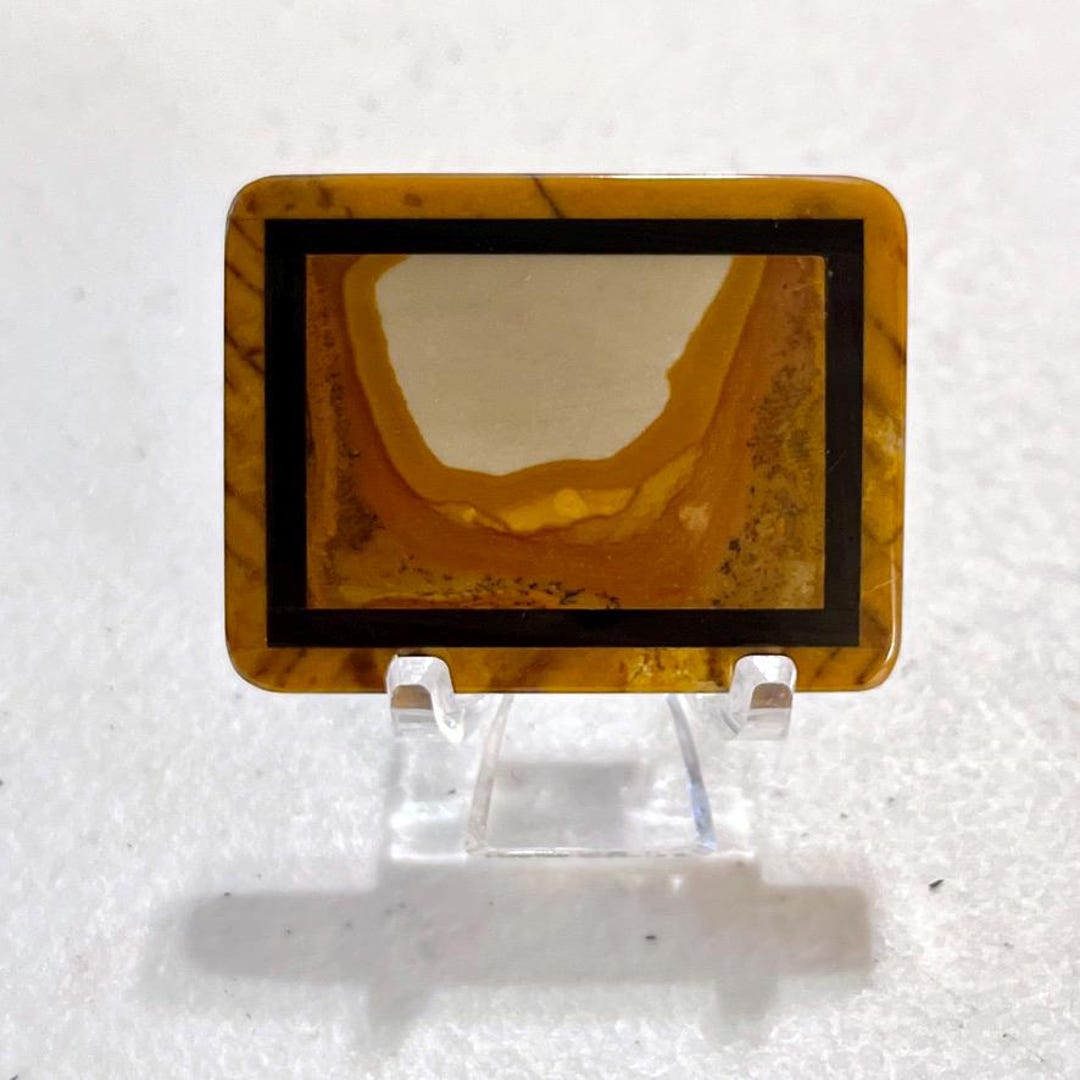 Handcrafted Blue Mustang Picture Jasper Intarsia With Yellow Feather ...