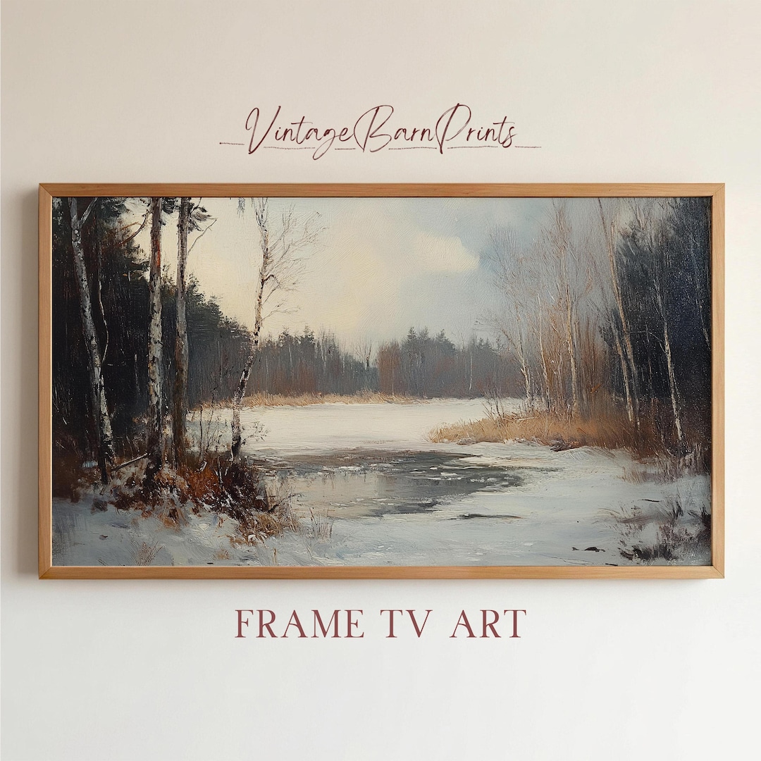 Winter Landscape Frame TV Art, Digital Download, Snowy Forest Scene ...