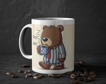 RARE Sigma Bearly Awake Cereal Bowl, Plate, Mug Dennis Kyte Art - Etsy