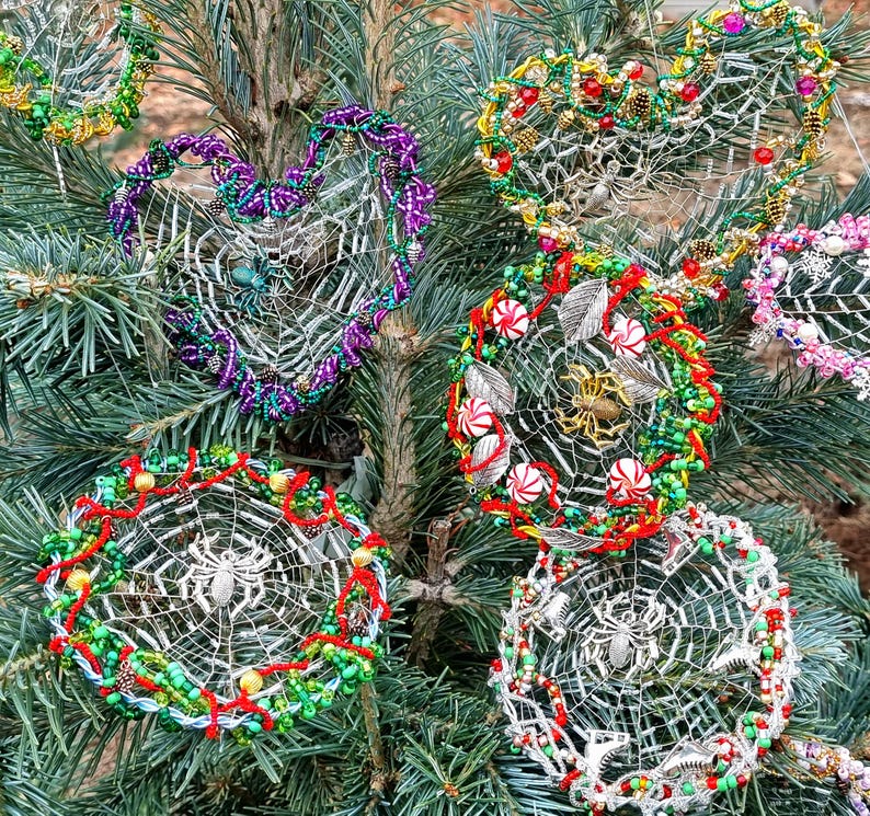 Christmas Spiders (wire and Bead) - Etsy