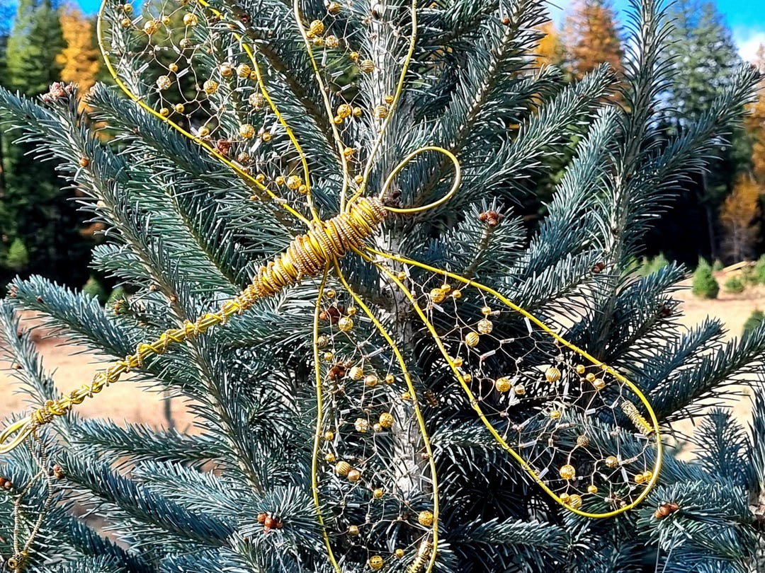 Dragonfly Christmas Tree Topper (wire & Bead) - Etsy