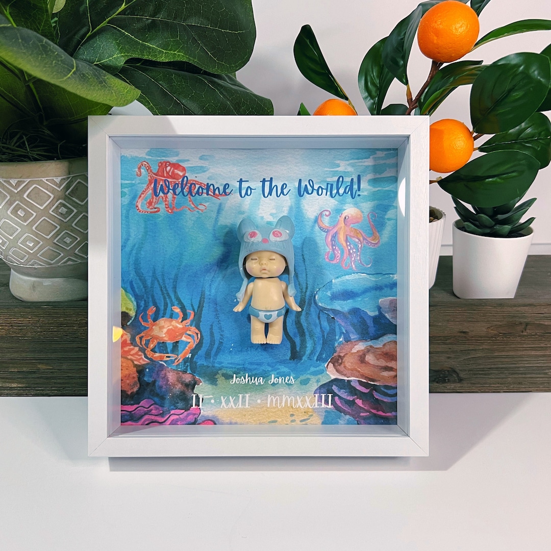 Personalized Shadow Box Gift, Newborn Nursery Shadow Box, Customized ...