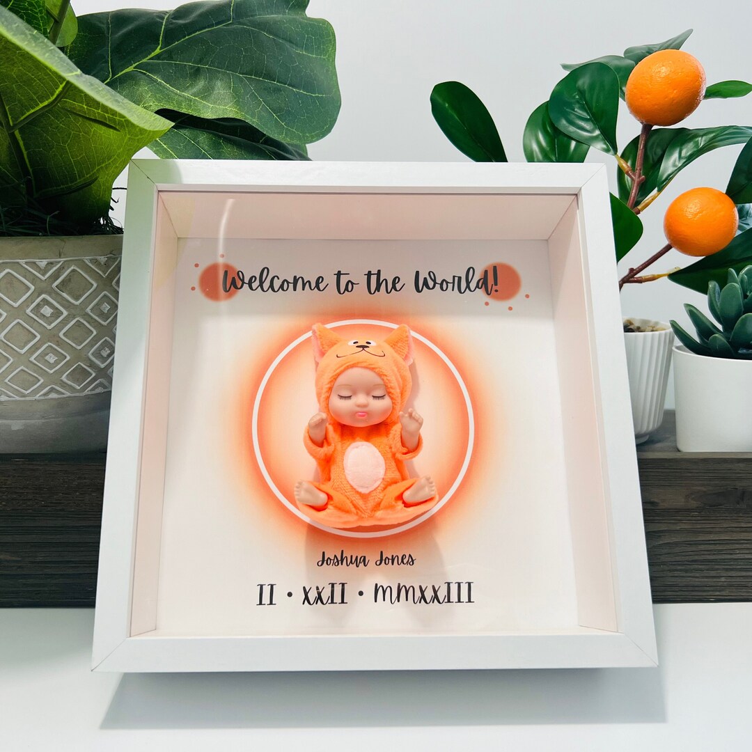 Personalized Shadow Box Gift, Newborn Nursery Room Gift, Baby Gift for ...