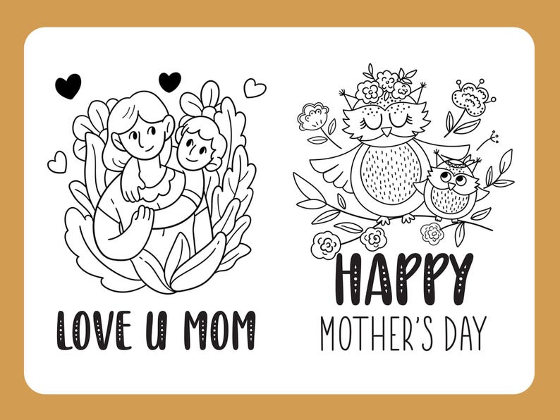 Mother Day Coloring Pages for Kids, Momsday Coloring Activity Pages ...