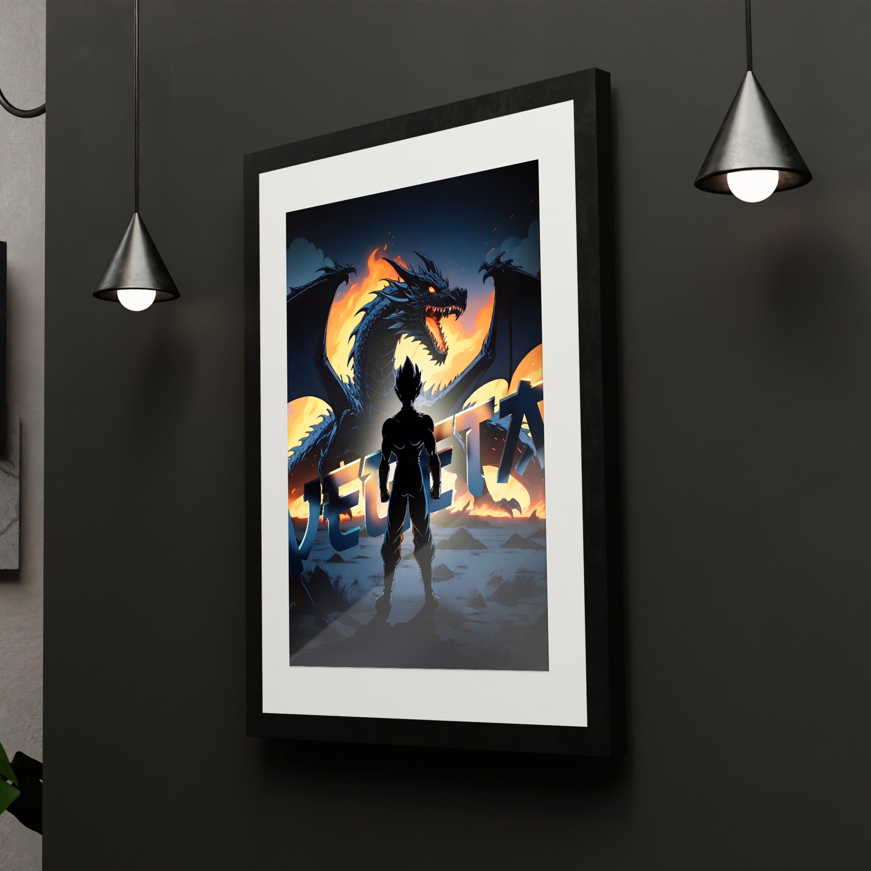 Dragon Fan Wallart Digital Printable, Anime Canvas for Animeart, Manga ...