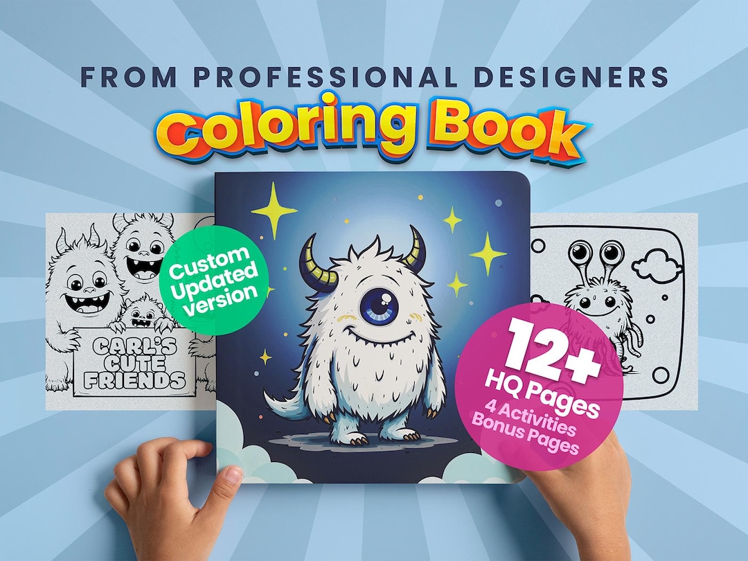 Monster Coloring Pages, Printable Alien Coloring Book, Custom Fun Kids ...