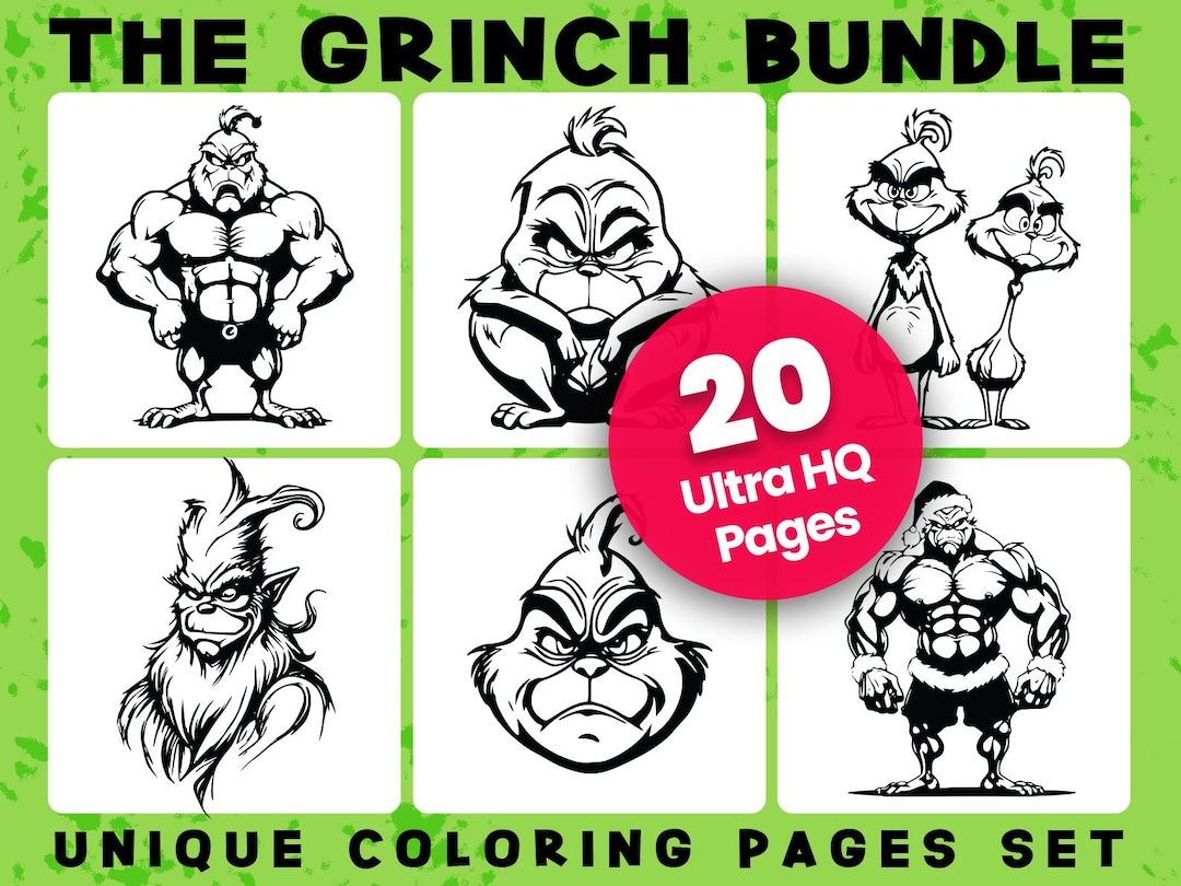 Coloring Pages Bundle, Printable Greench Coloring Book, Drawing ...