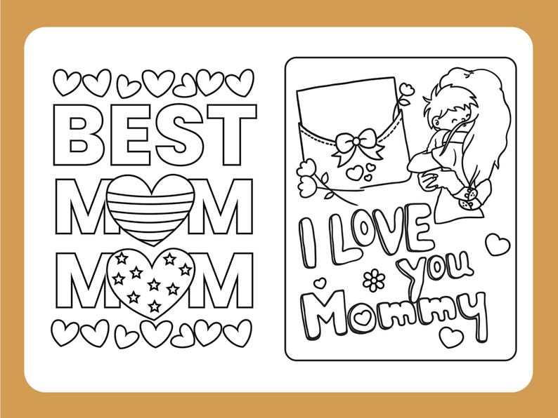 Mother Day Coloring Pages for Kids, Momsday Coloring Activity Pages ...