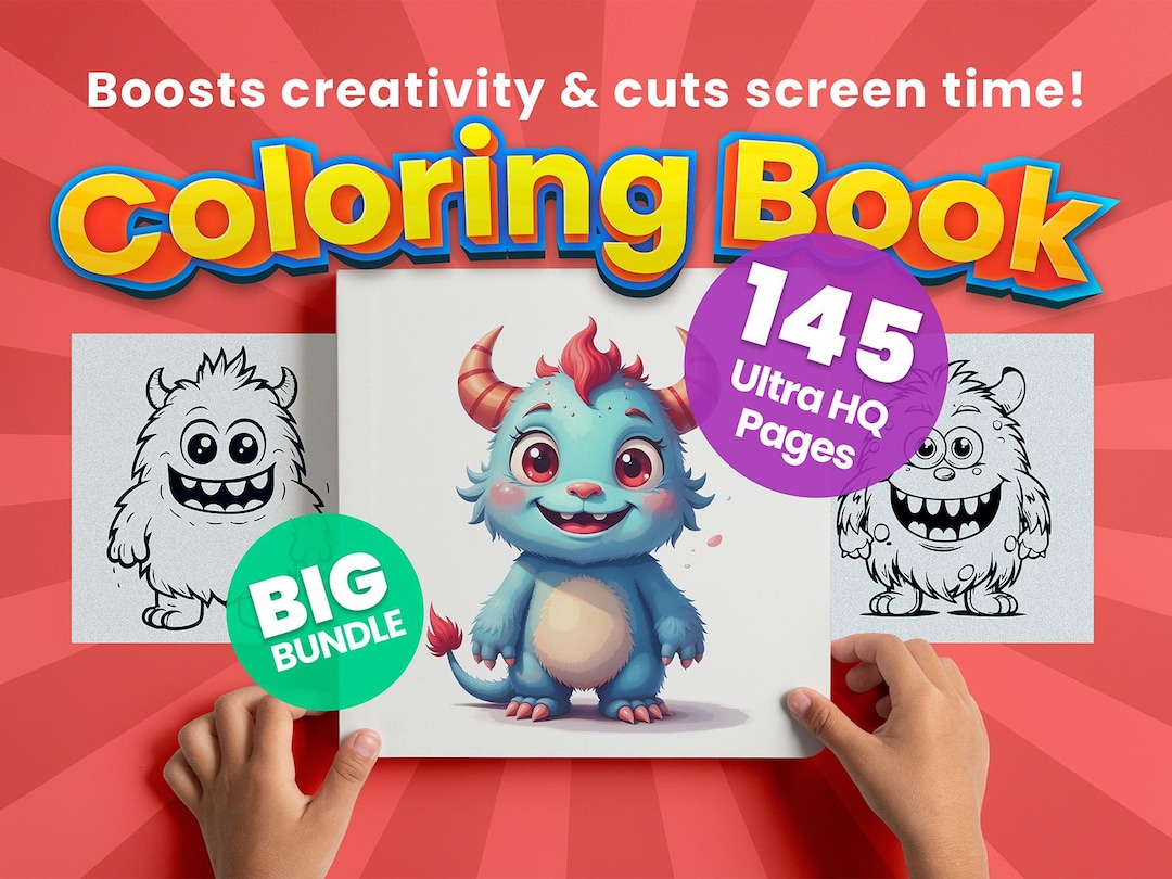 Huge Monster Coloring Pages Printable Activity Book for Fun Adorable ...