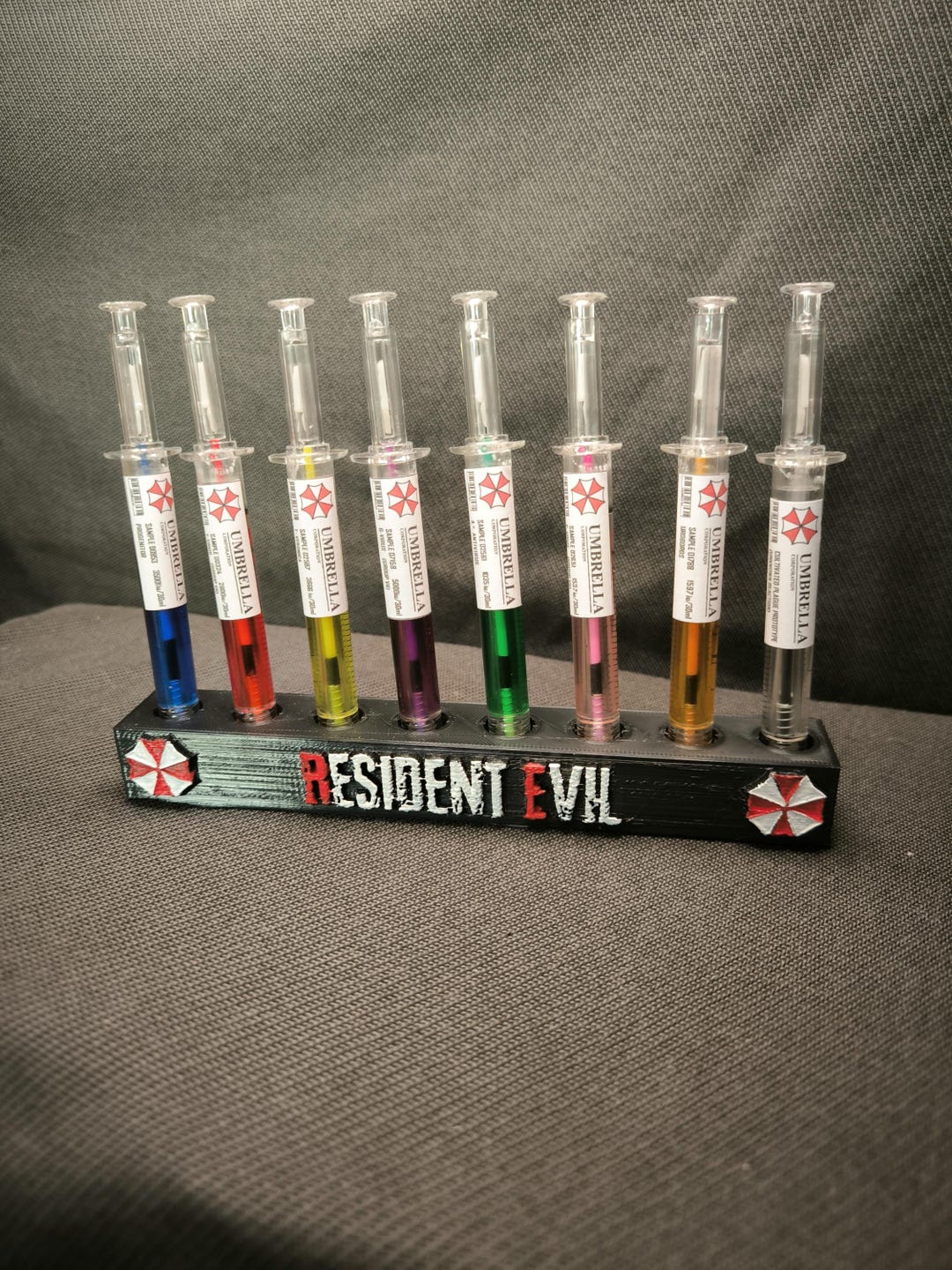 Resident Evil Display With 8 Syringe Pens. PAINT IN COLOR! - Etsy