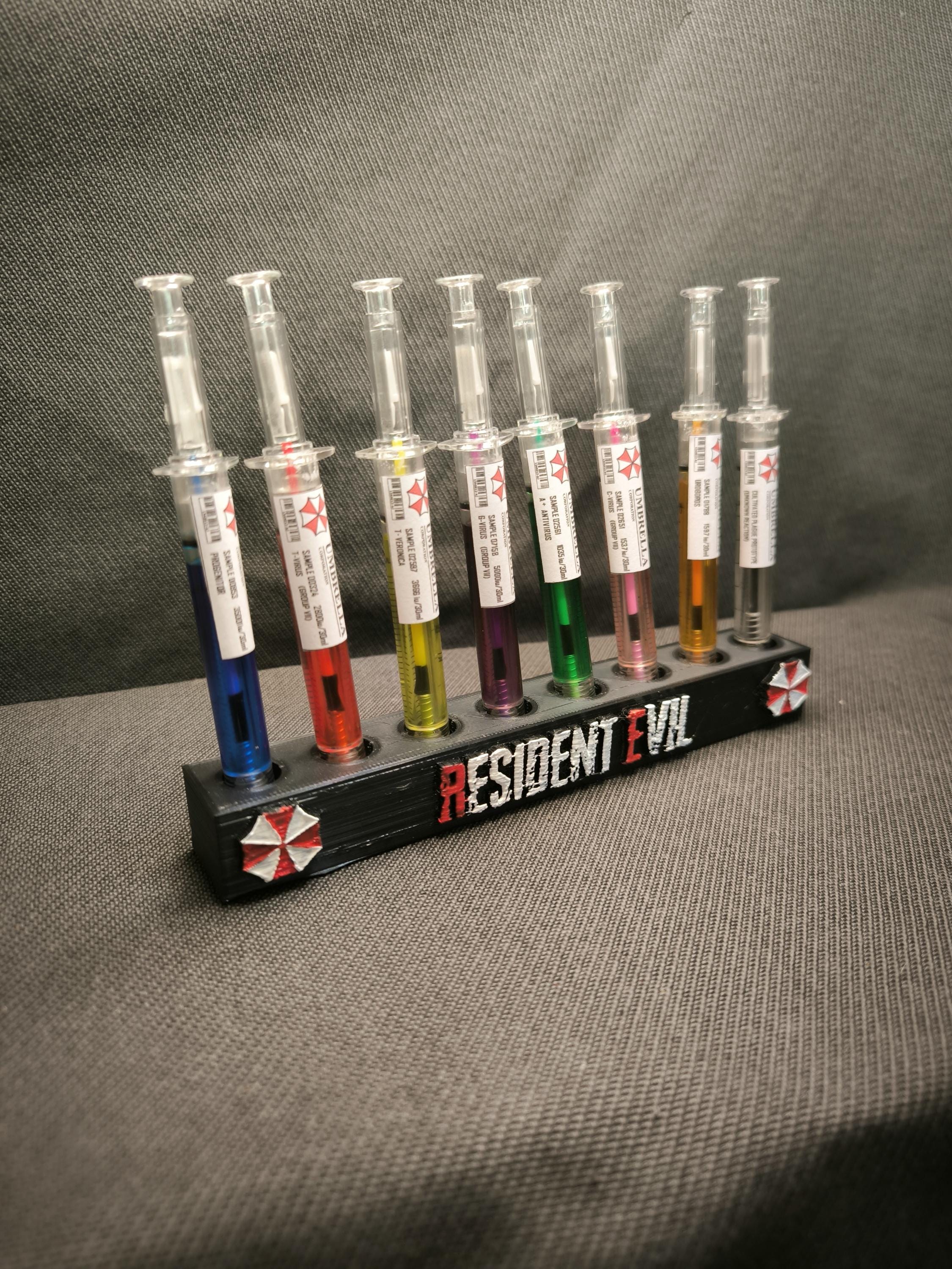 Resident Evil Display With 8 Syringe Pens. PAINT IN COLOR! - Etsy