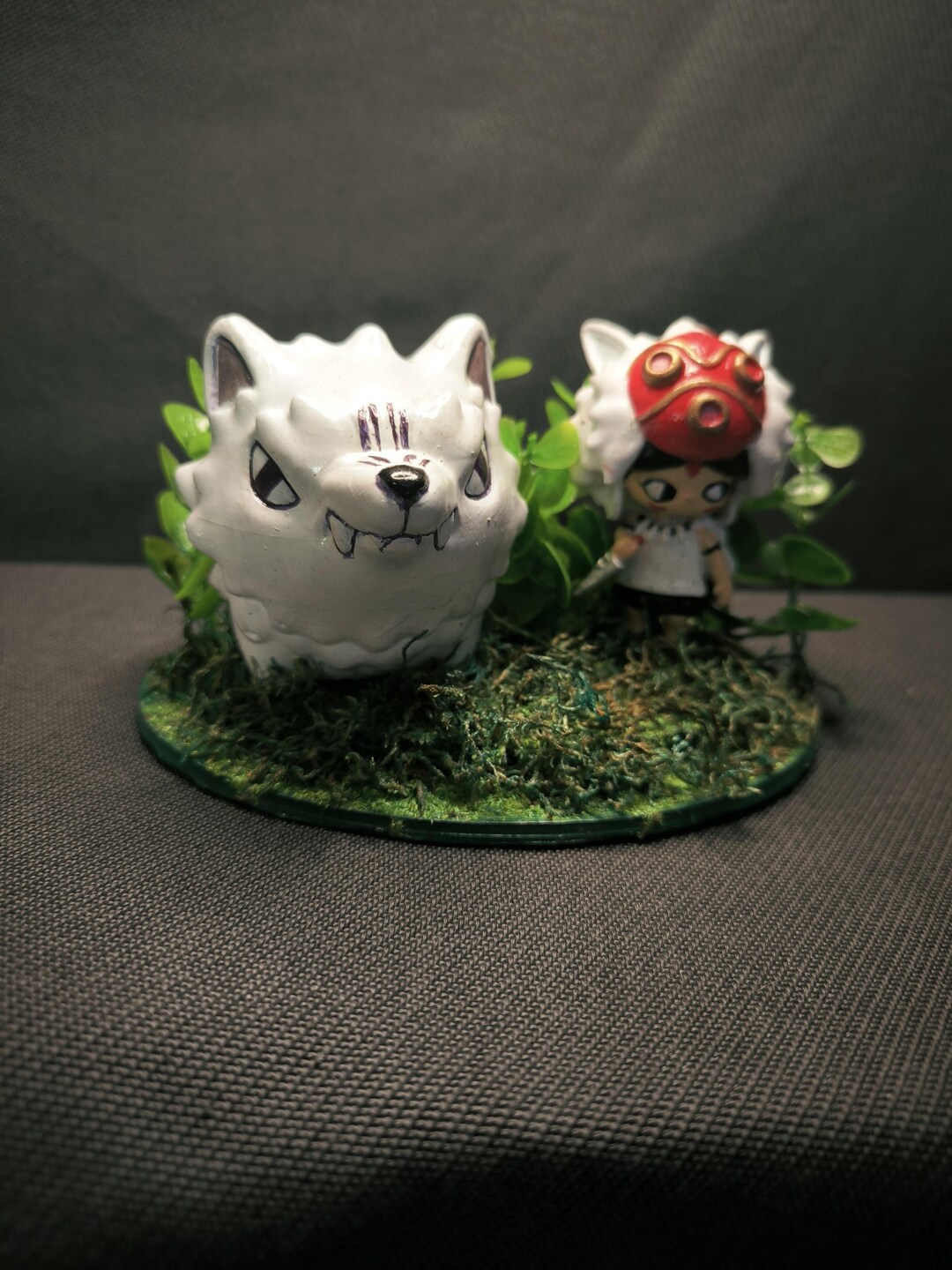 Princess Mononoke and Wolf Chibi Diorama - Etsy