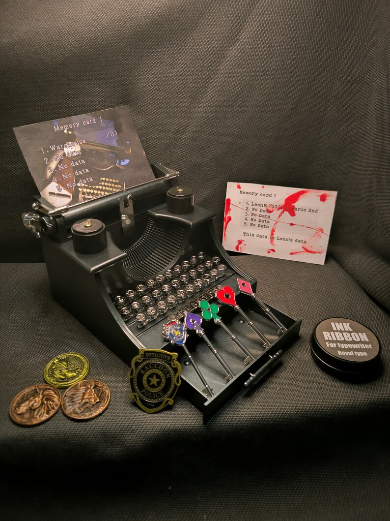 Resident Evil Large Pack With Typewriter and Metal Police Station Items ...
