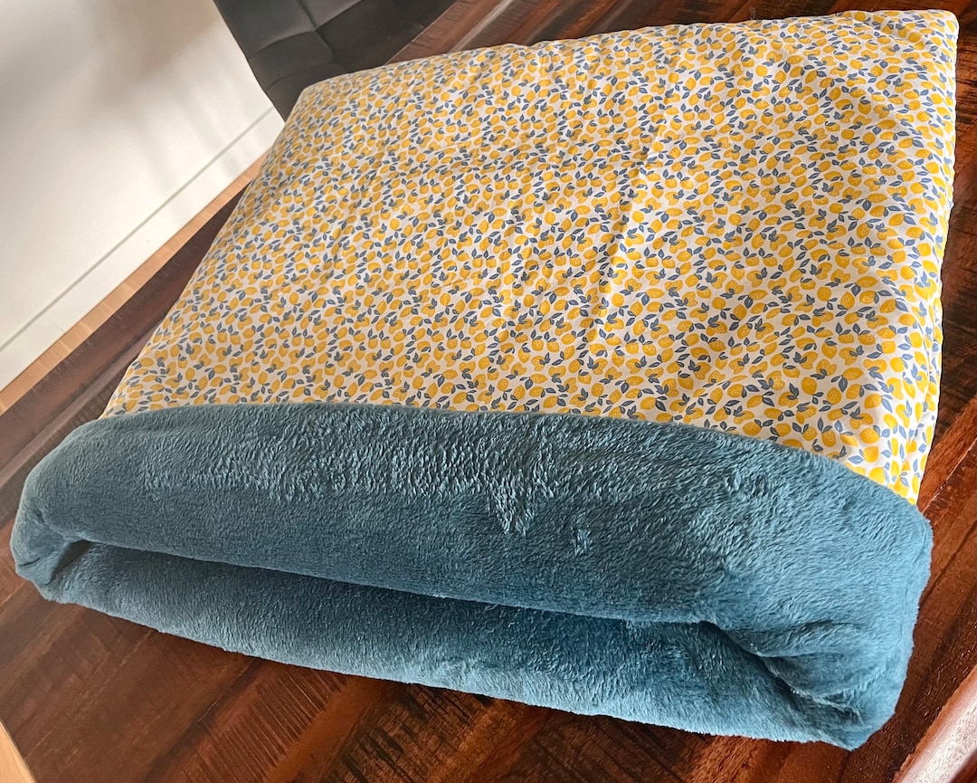 Cuddle Bag for Dogs, Amalfi: Yellow cotton/green cuddly Fleece. Dog ...