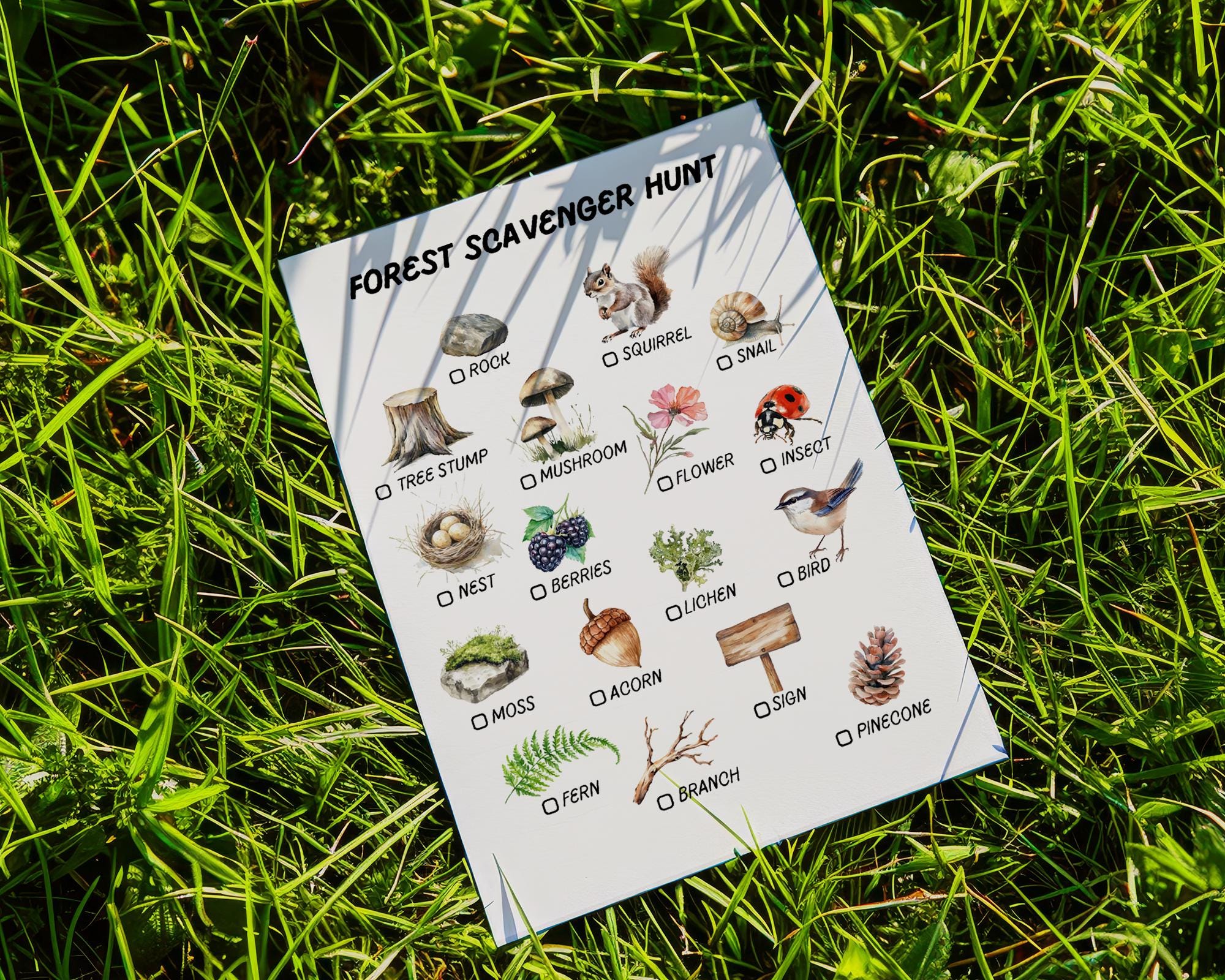 Printable Nature Scavenger Hunt, Outdoor Treasure Hunt, Outdoor ...