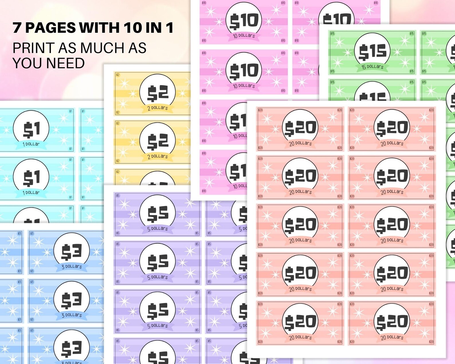 Kids Reward Bucks Printable, Chore Bucks, Kids Reward Coupons, Mom ...