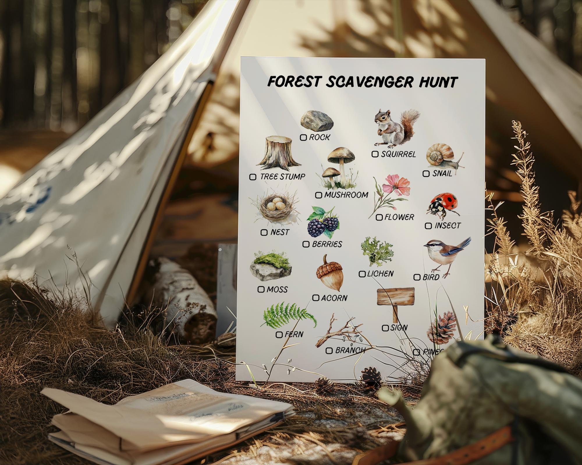 Printable Nature Scavenger Hunt, Outdoor Treasure Hunt, Outdoor ...