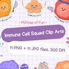 Cute White Blood Cell Stickers Digital Immune Cell Images Clip Arts ...