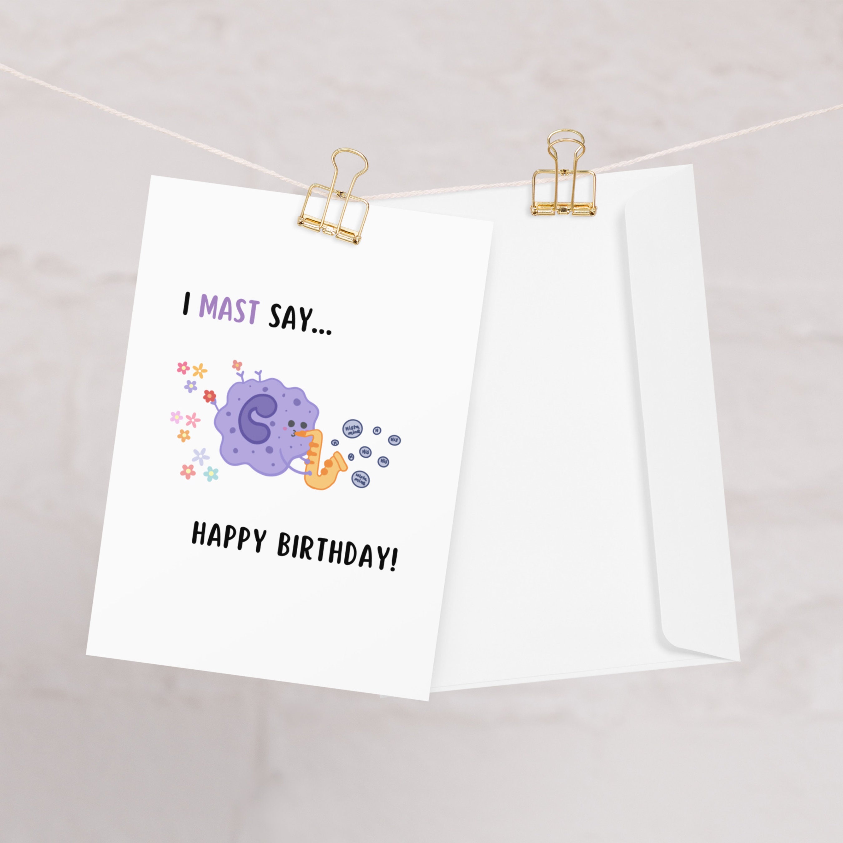 Cute Science Happy Birthday Greeting Card Immune Cell Card Gifts for ...
