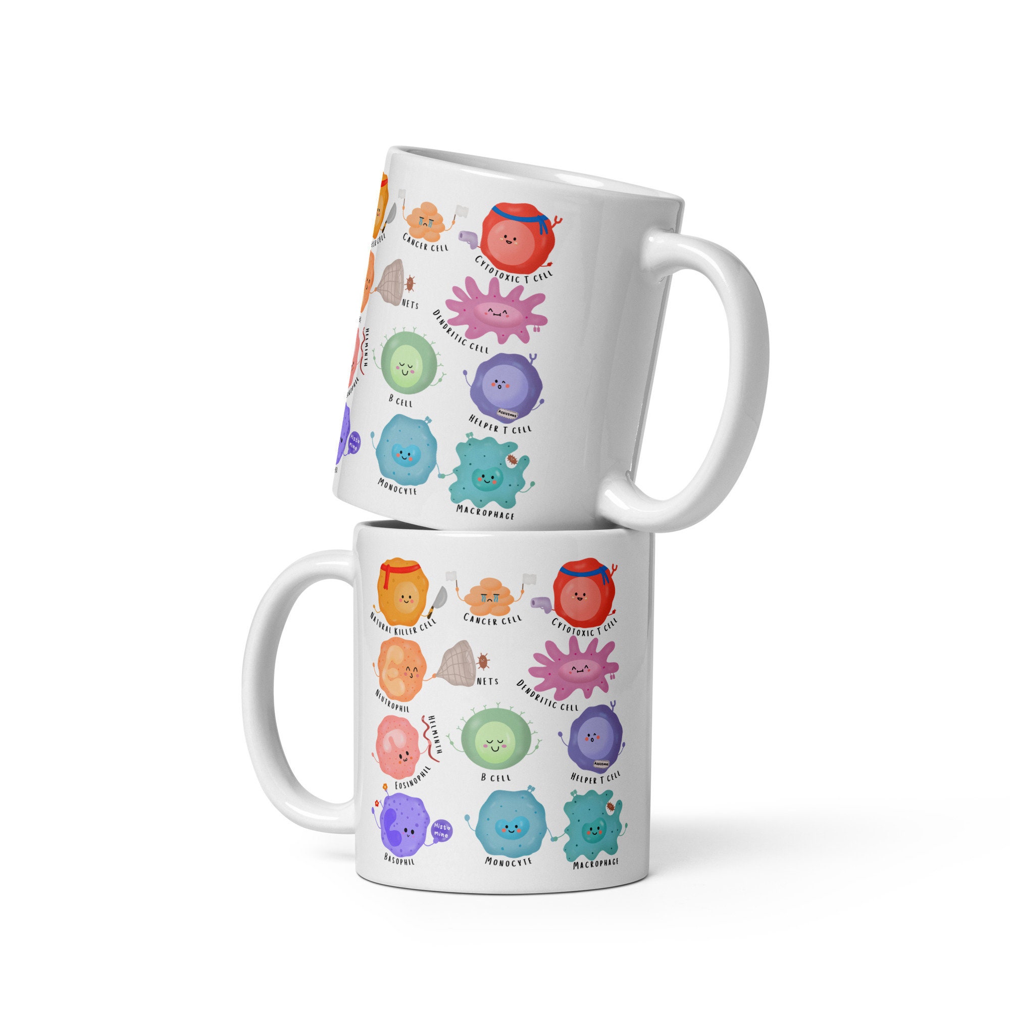 White Blood Cell Mug Immune Cell Mug - Gifts for Scientist Immunologist ...