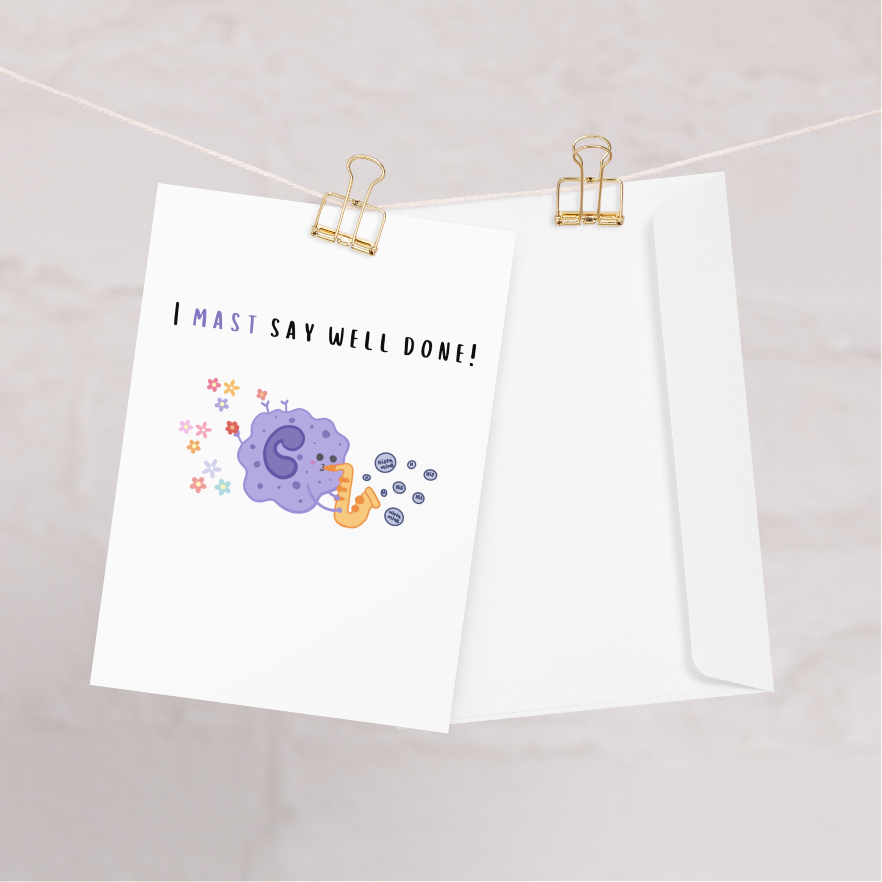 Cute Science Greeting Card, Fun Immune Cell Card, Gifts for Life ...
