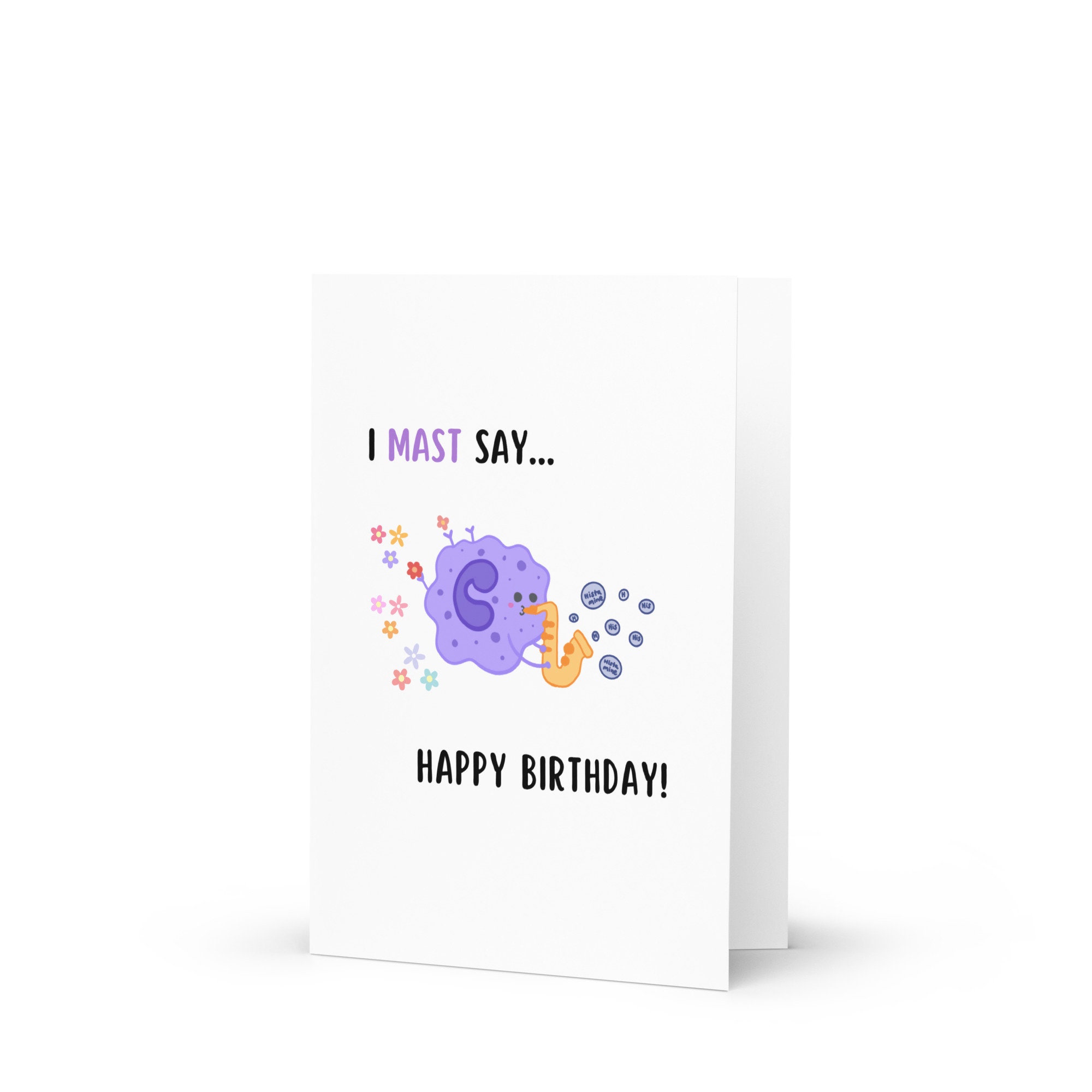 Cute Science Happy Birthday Greeting Card Immune Cell Card Gifts for ...