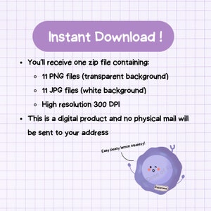 Cute White Blood Cell Stickers Digital Immune Cell Images Clip Arts ...