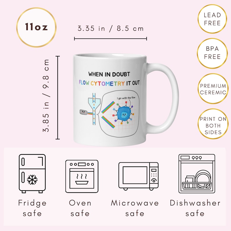 Funny Biology Science Mug, Cute Flow Cytometry Lab Technique Gift ...