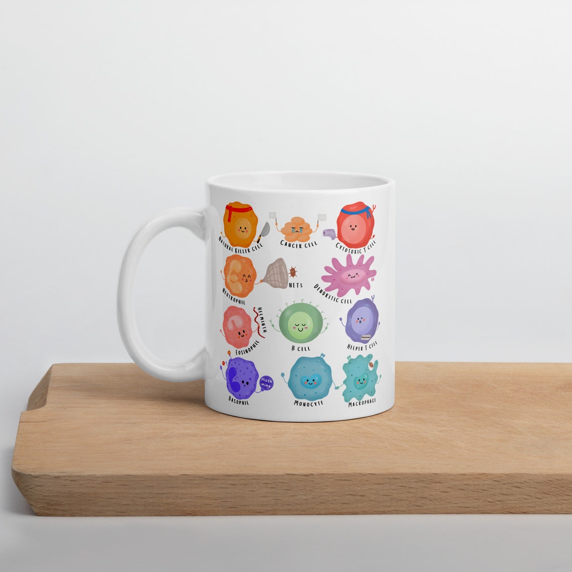 White Blood Cell Mug Immune Cell Mug - Gifts for Scientist Immunologist ...