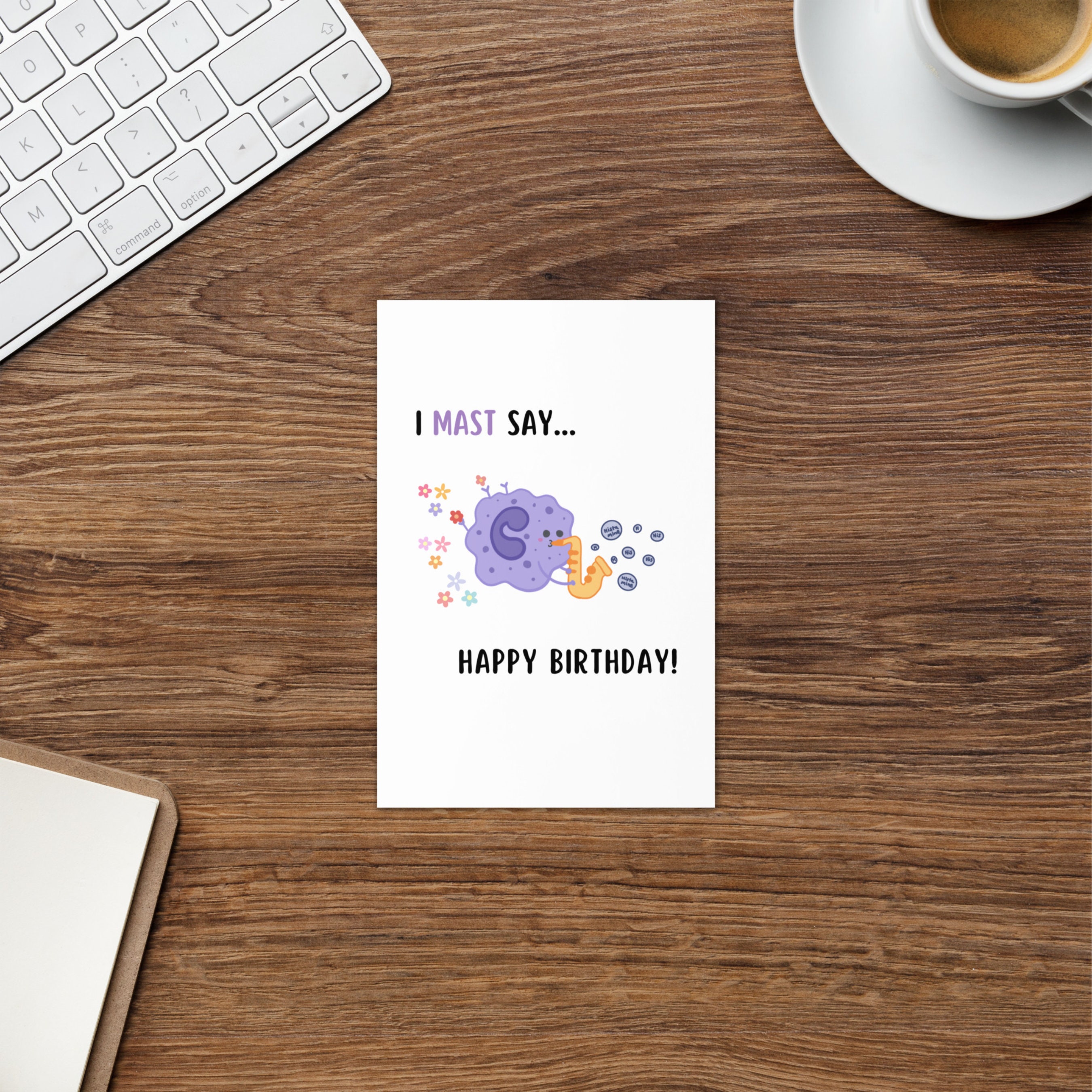 Cute Science Happy Birthday Greeting Card Immune Cell Card Gifts for ...